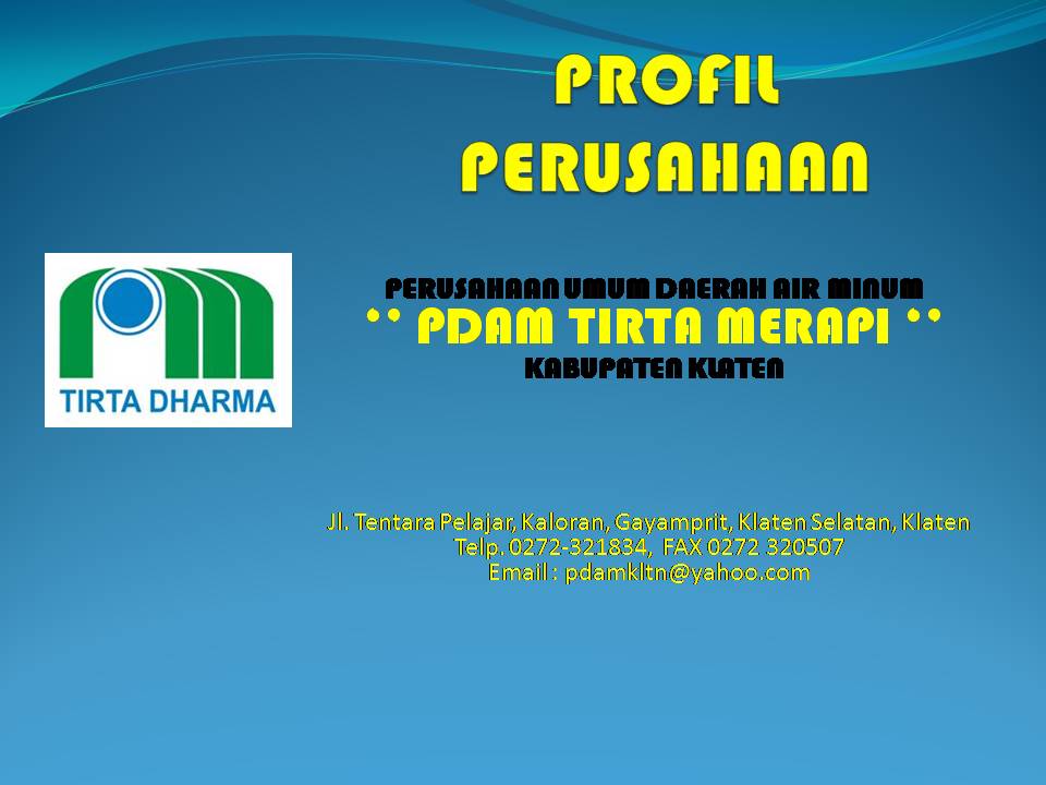 PROFIL PERUSAHAAN | PDAM Tirta Merapi Kabupaten Klaten