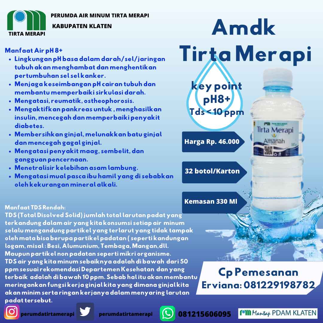 AMDK TIRTA MERAPI | Perumda Air Minum Tirta Merapi Kabupaten Klaten