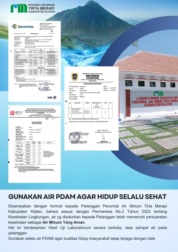 GUNAKAN AIR PDAM AGAR HIDUP SELALU SEHAT | Perumda Air Minum Tirta Merapi Kabupaten Klaten